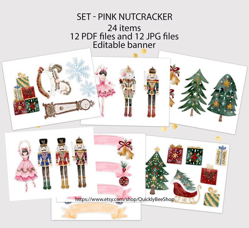 Pink Nutcracker Ballet Cake Topper Centerpiece, Cake Diaper, Christmas ...