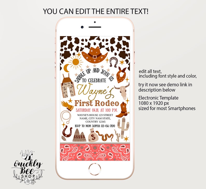 Editable 1st Rodeo Gable Box Label Western Cowboy Party Favor - Etsy