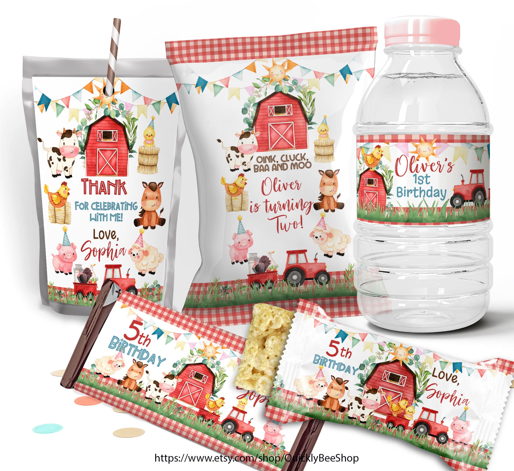 Farm First Birthday Party Decor Chip Bag Wrapper Treat - Etsy