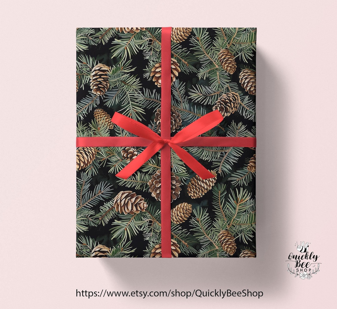Pine Forest, Unique Wrapping Paper, Pine Tree Nature Lover Minimalistic ...