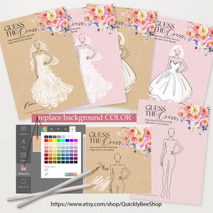 Guess the Dress Bridal Shower Game, Printable Game Editable Template ...
