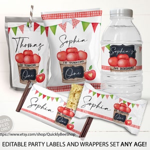 Apple Thank You Tag Template, Editable Apple Party Favor Tag, Sweet ...