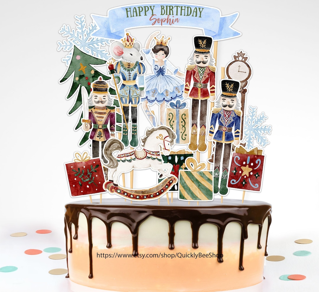 Blue Nutcracker Ballet Cake Topper Centerpiece, Cake Diaper, Christmas ...