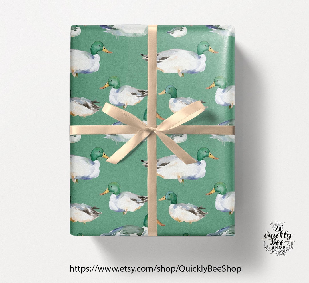 Mallard Duck Wrapping Paper, Duck Hunting Gift Wrapping Roll, Duck Gift ...