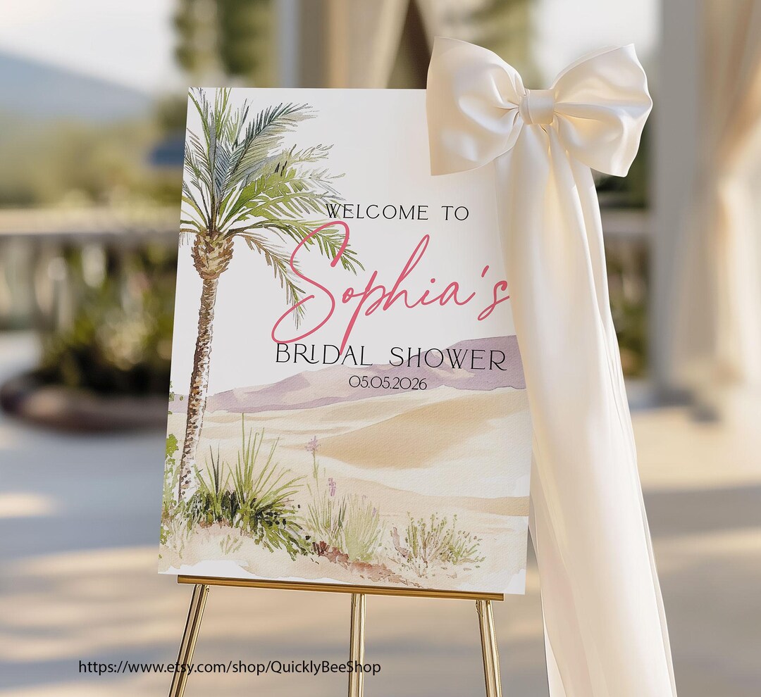 Palm Tree Welcome Sign, Tropical Wedding Welcome, Bridal Shower Sign ...