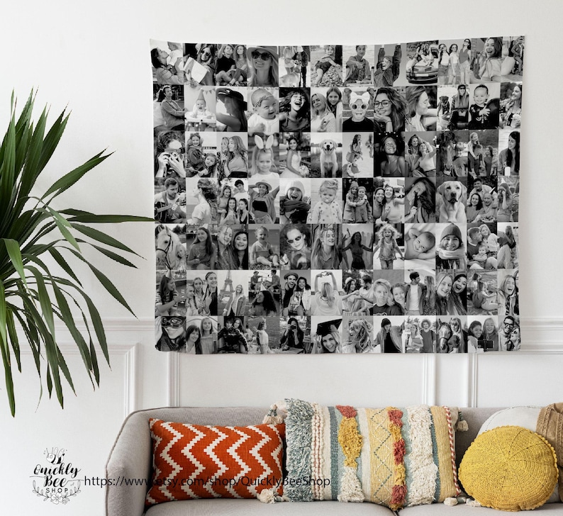 Birthday Backdrop, Fabric Photo Collage, Wedding, Bachelorette Party ...