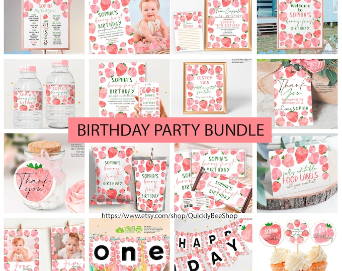 EDITABLE Farm Birthday Party Bundle, Digital Template, Farm Theme ...
