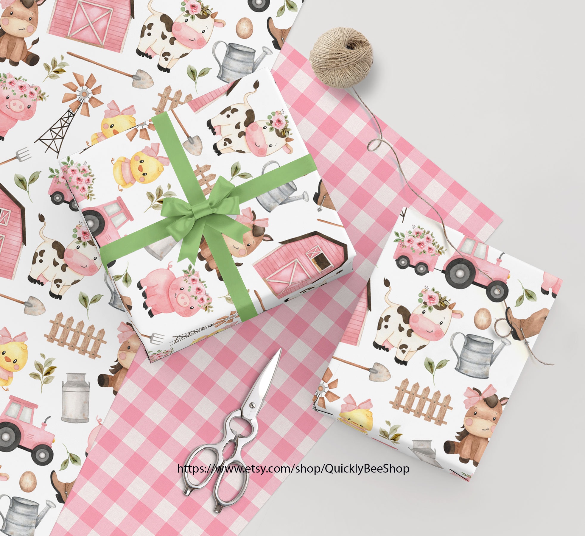 Farm Wrapping Paper Pink Farm Fun Animal Gift Wrap for Boys - Etsy