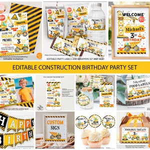 Construction Birthday Party Signs Banner Birthday Milestone - Etsy