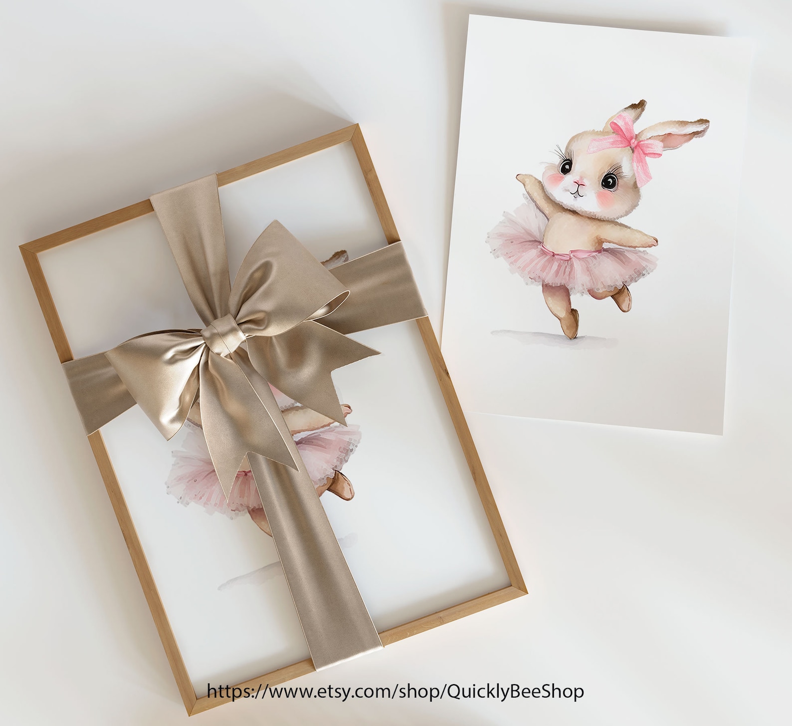 Bunny Ballerina Wall Art, Ballerina Bunny Nursery Wall Decor Set of 3 ...