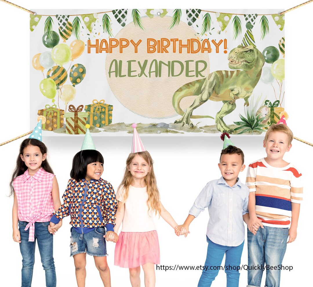 Dinosaur Party Backdrop, Cake Table Backdrop, Dinosaur Three Rex ...