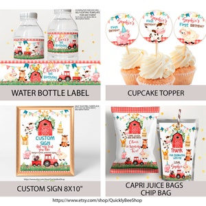 EDITABLE Farm Birthday Party Bundle, Digital Template, Farm Theme ...