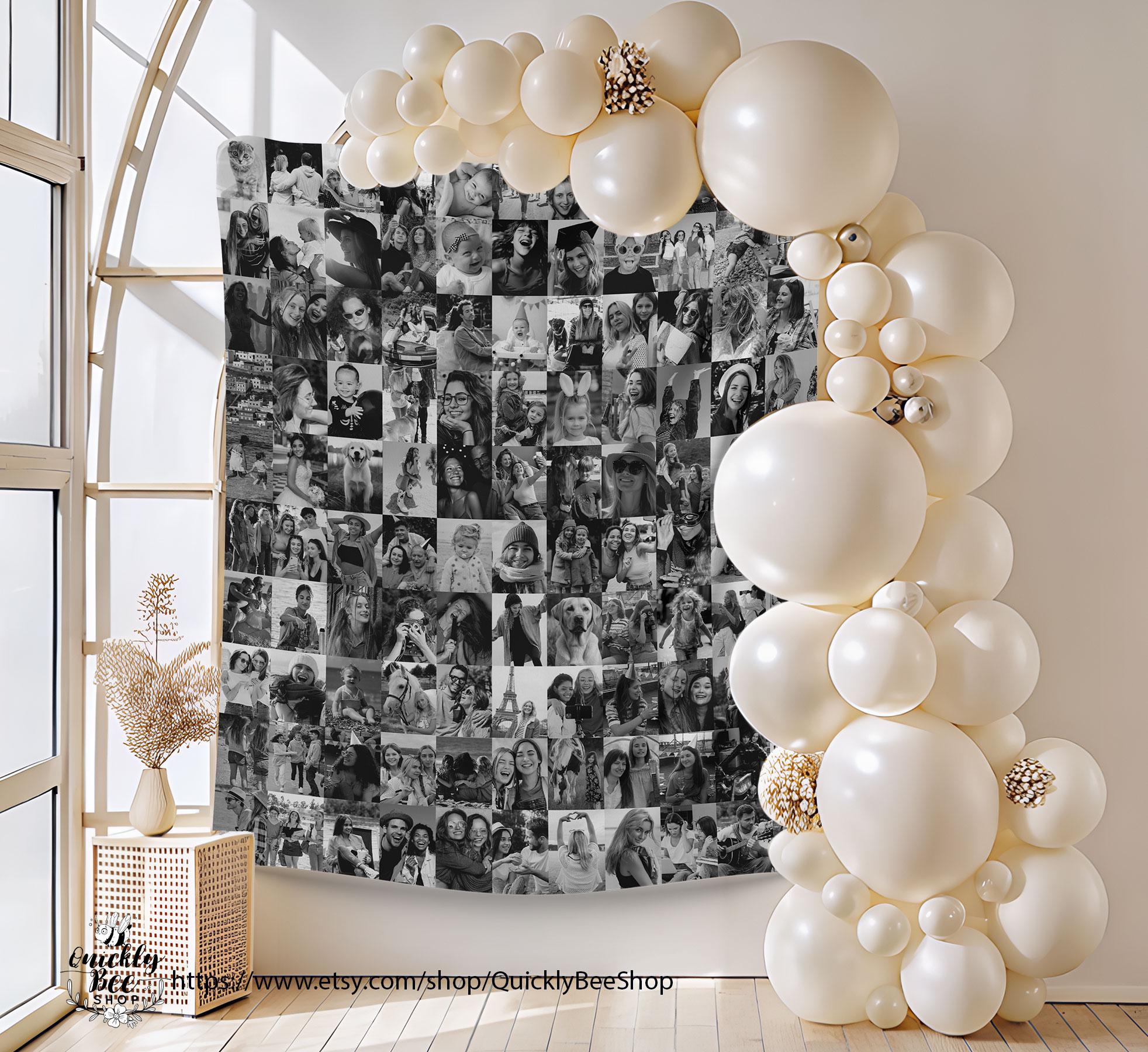 Birthday Backdrop, Fabric Photo Collage, Wedding, Bachelorette Party ...