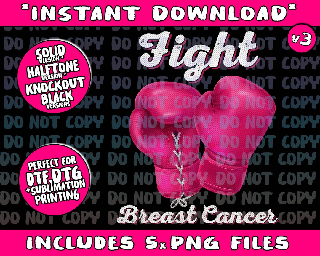 Fight Breast Cancer Boxing Gloves Breast Cancer Awareness Png - Etsy