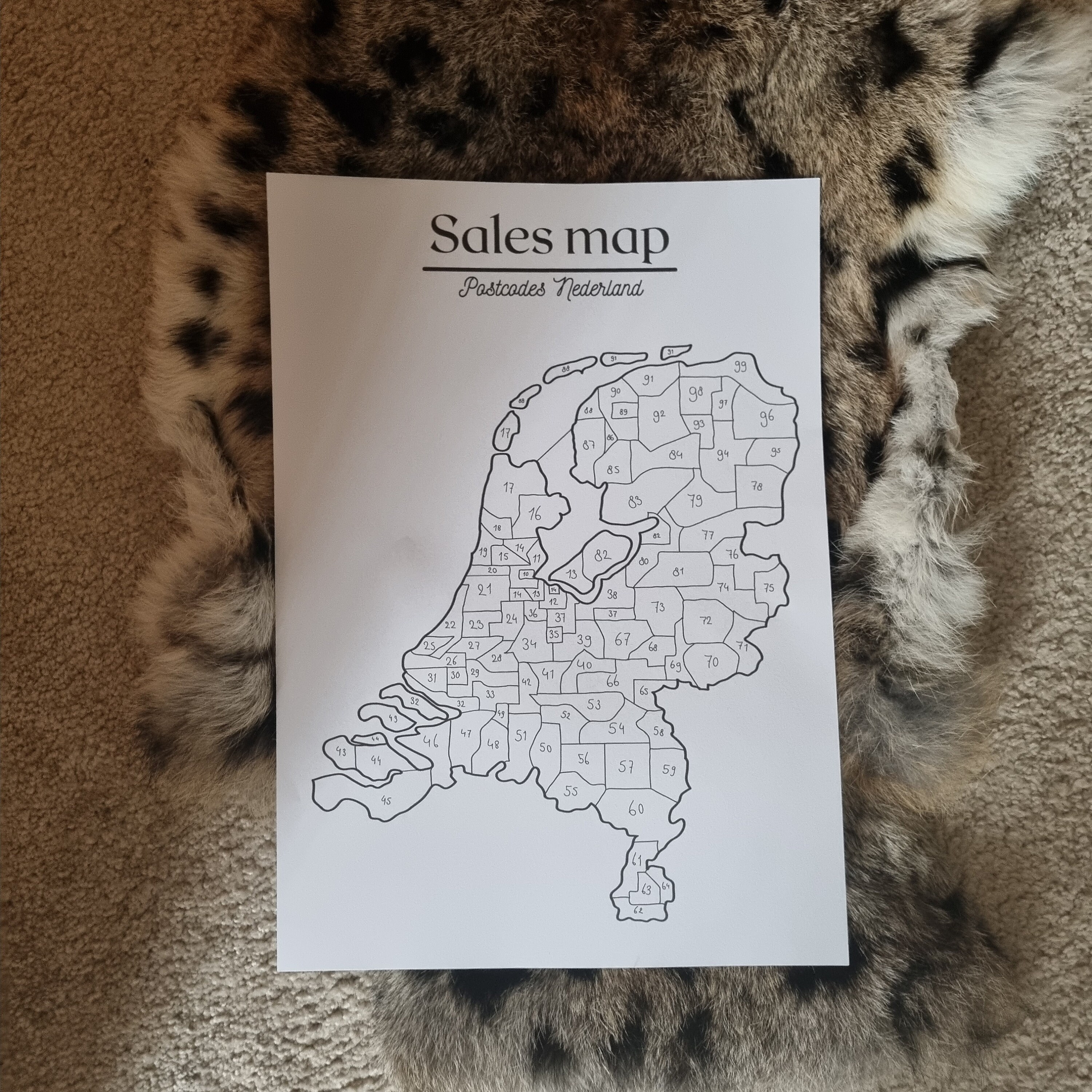 Postcode Kleurplaat Postcode Sales Map Nederland - Etsy