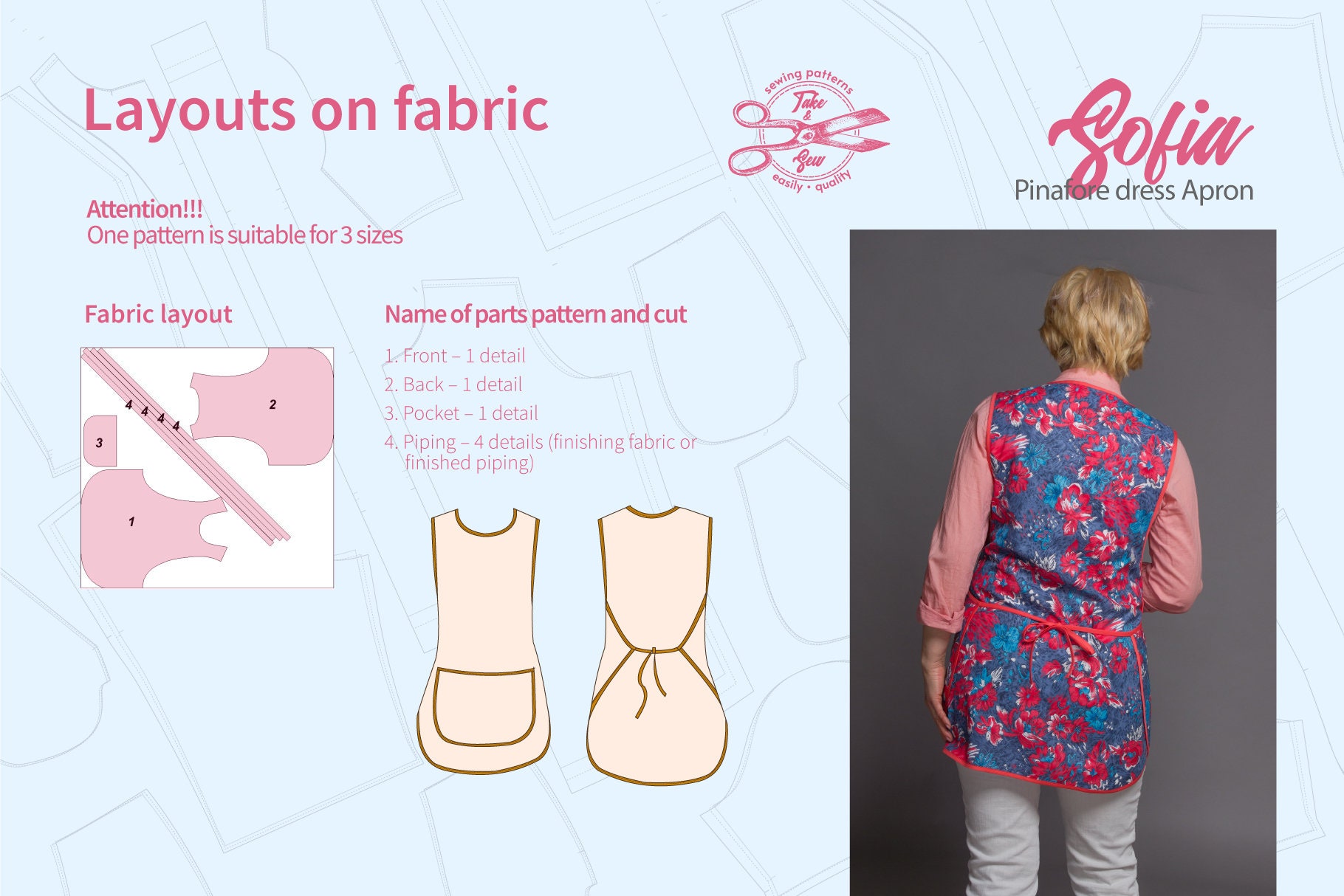 Pinafore Dress Apron Pattern Tabard Apron Pattern Indie Sewing - Etsy