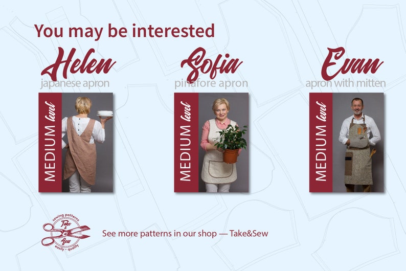 Cross Back Apron Sewing Pattern Vendor Apron Pattern Barista Apron ...