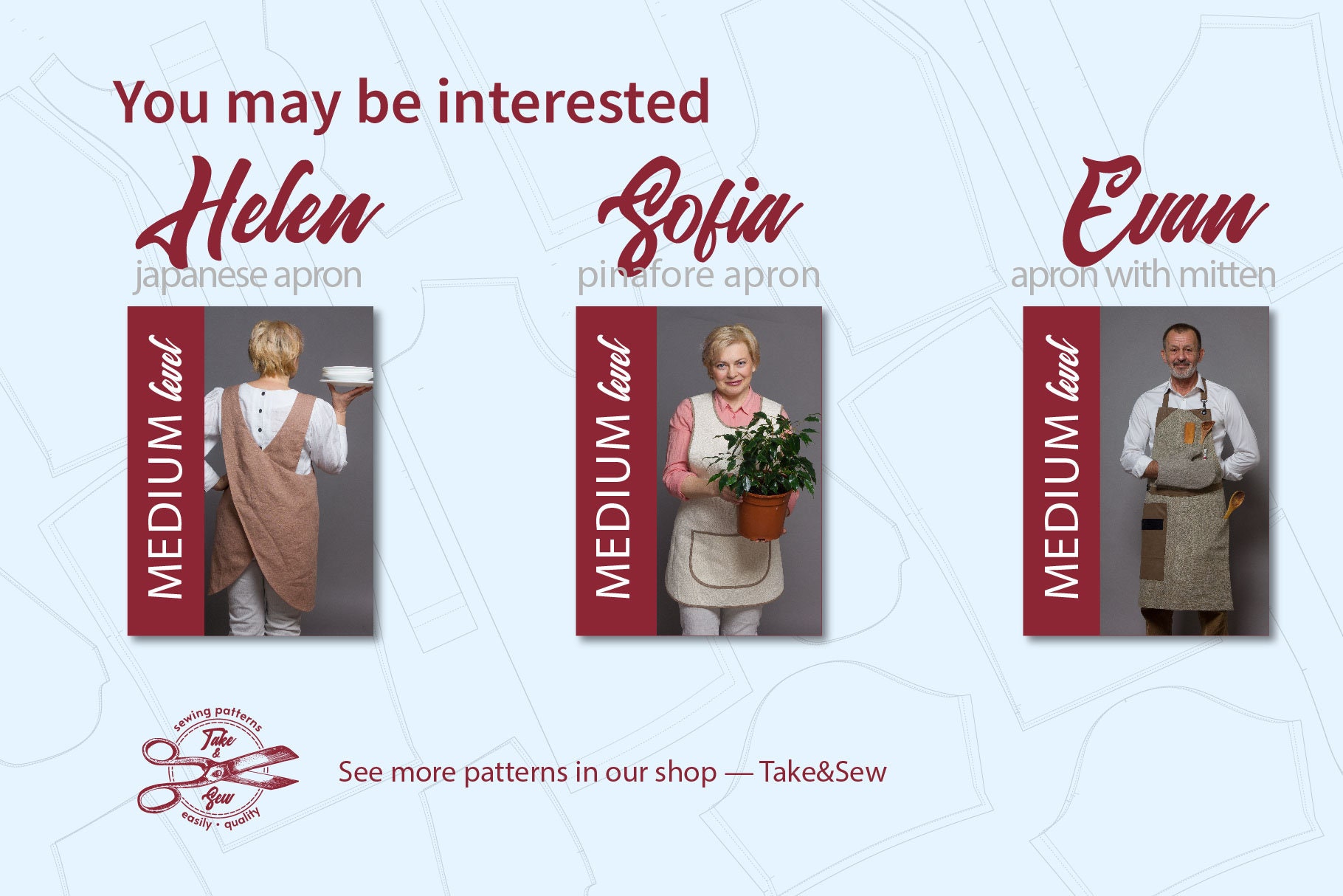 Cross Back Apron Sewing Pattern Vendor Apron Pattern Barista Apron ...