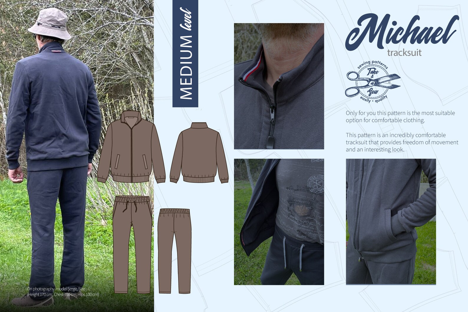 Track Suit Sewing Pattern Sweatpants Pattern Sweatshirt Pattern PDF ...