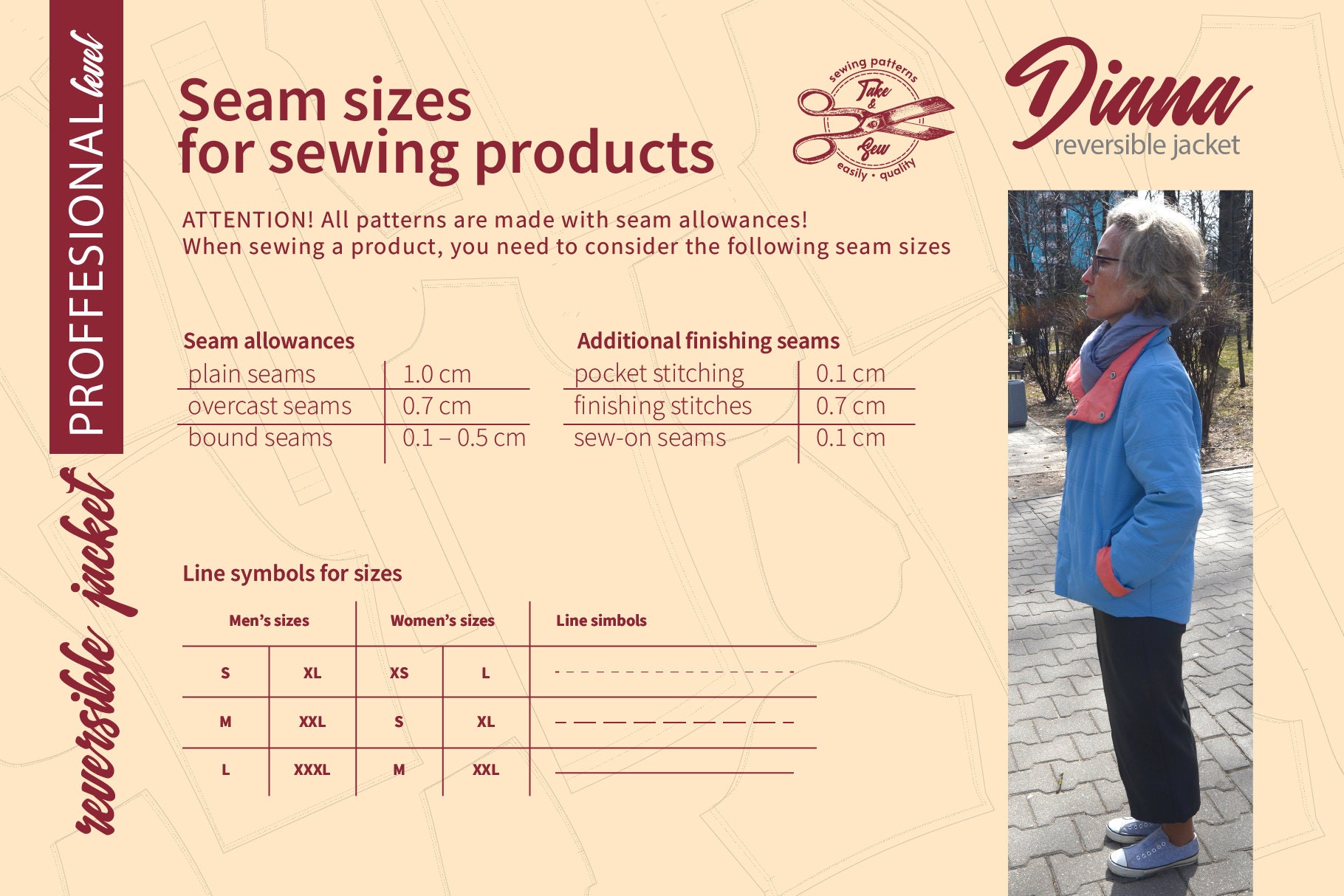 Reversible Jacket Sewing Pattern. Indie DIY Women Tamarack Jacket, Size ...