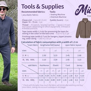 Men's Tracksuit Sewing Pattern: Sweatpants and Sweatshirt (size L-XXL ...