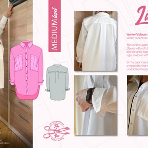 Elegant Blouse Sewing Pattern PDF Sewing Pattern Loose Blouse Pattern ...