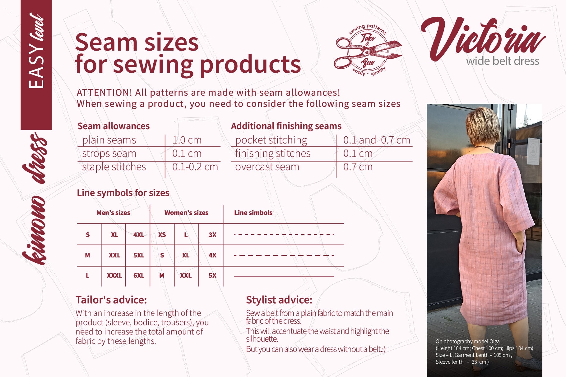 Linen Dress Pattern Kimono Dress Pattern Indie Dress Pattern Plus Size ...