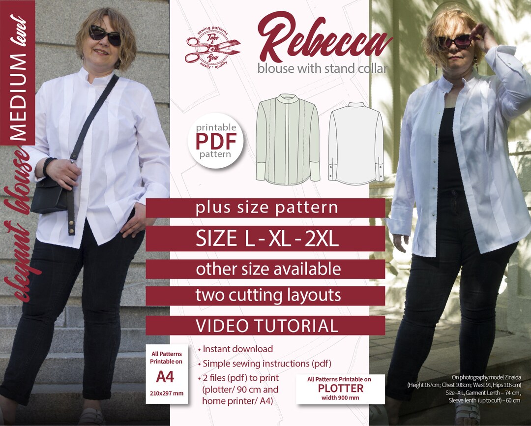 Elegant Blouse Sewing Pattern Indie Sewing Pattern Digital Pattern Easy ...