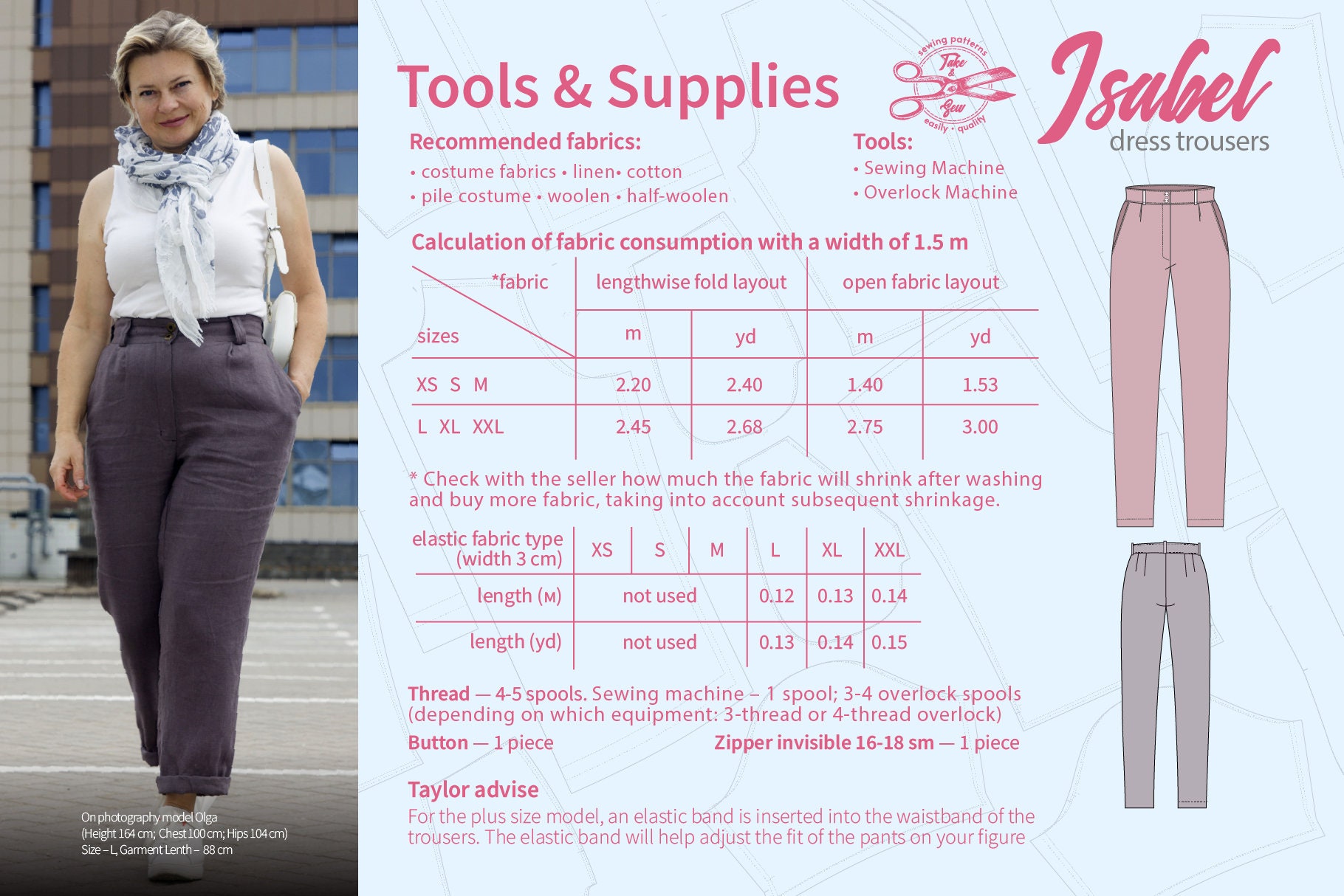 High Waisted Pants Linen Pants Pattern Indie Sewing Pattern - Etsy