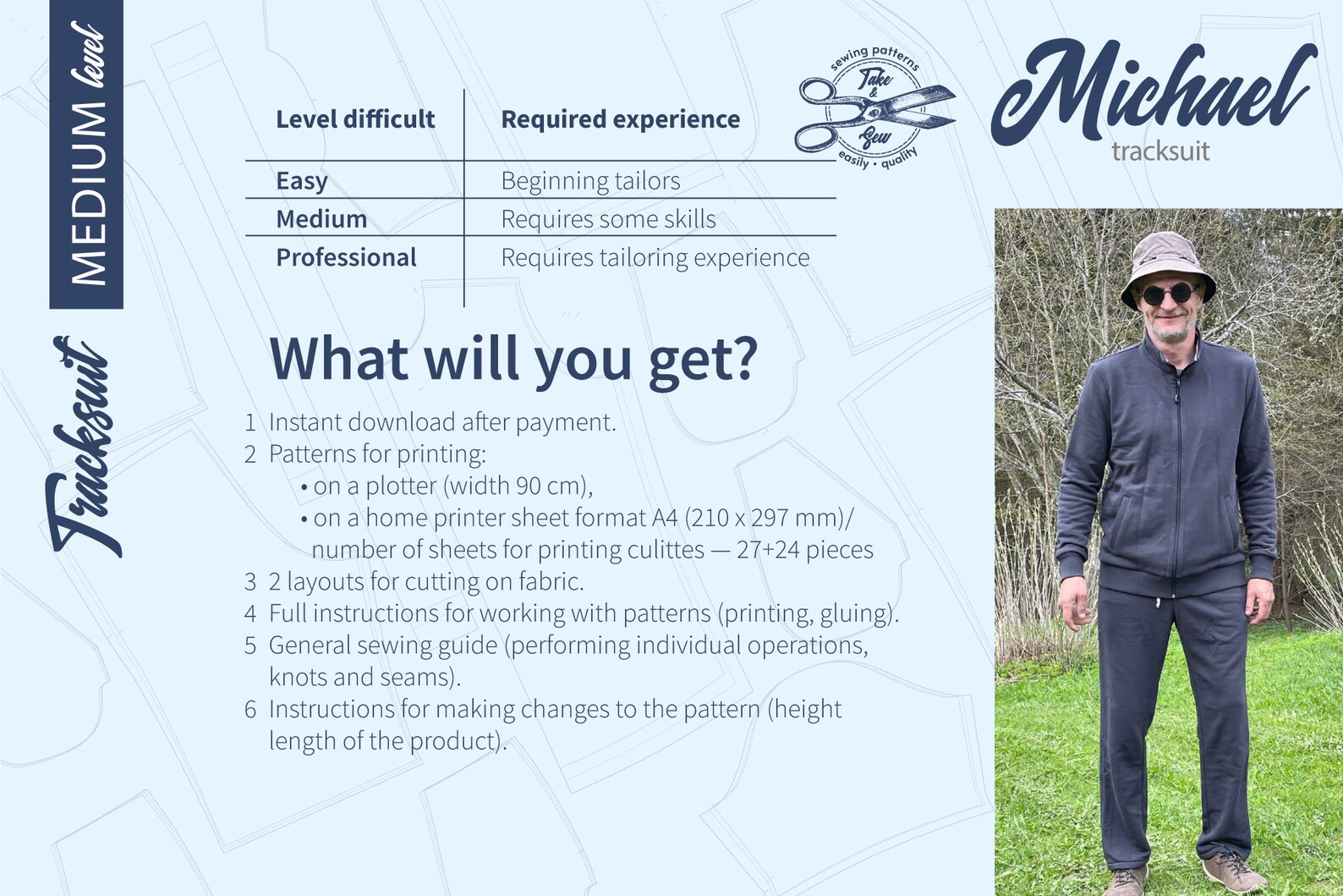 Track Suit Sewing Pattern Sweatpants Pattern Sweatshirt Pattern PDF ...