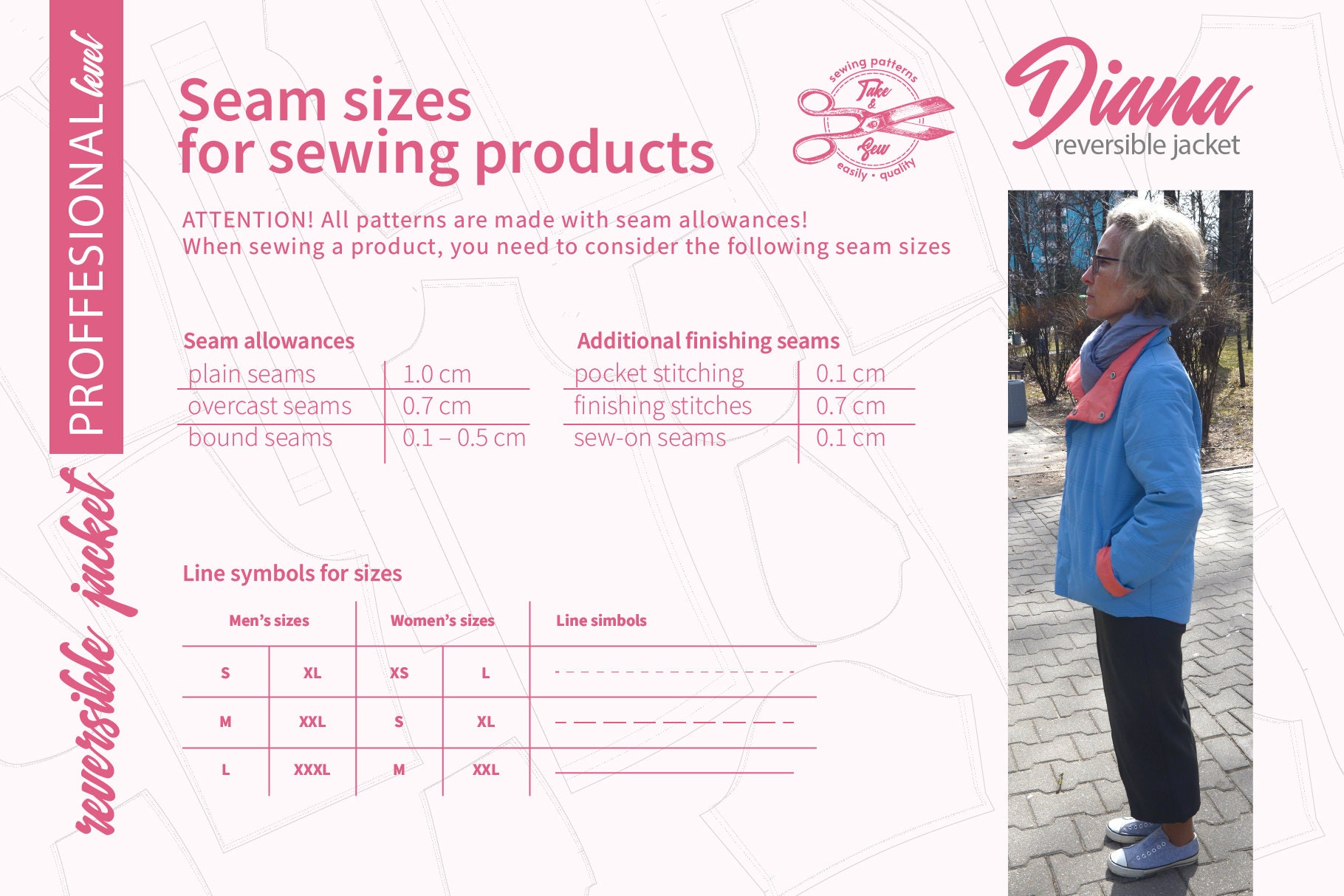 Reversible Jacket Sewing Pattern. Indie DIY Women Tamarack Jacket, Size ...