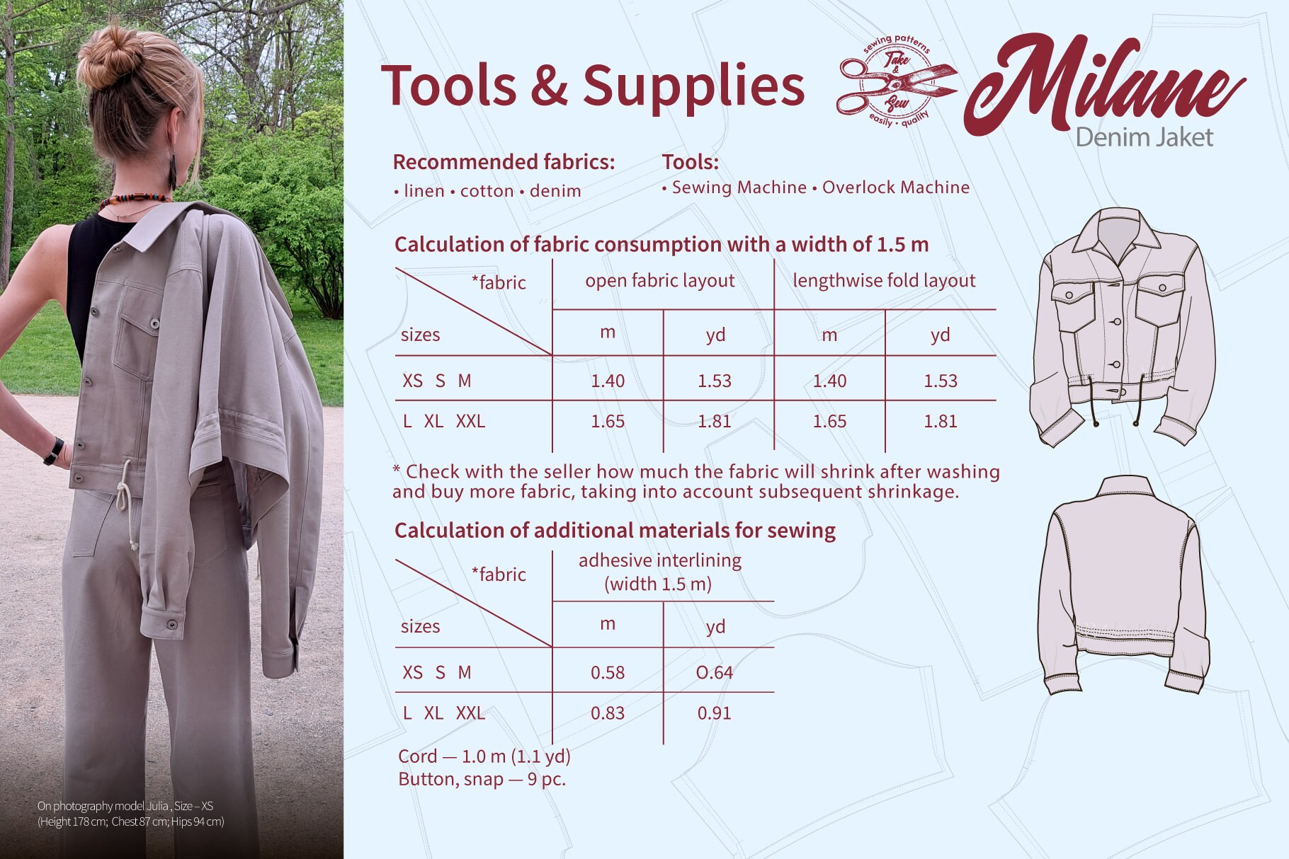 Denim Jacket Pattern Denim Crop Jacket Jean Jacket Pattern Crop Jacket ...