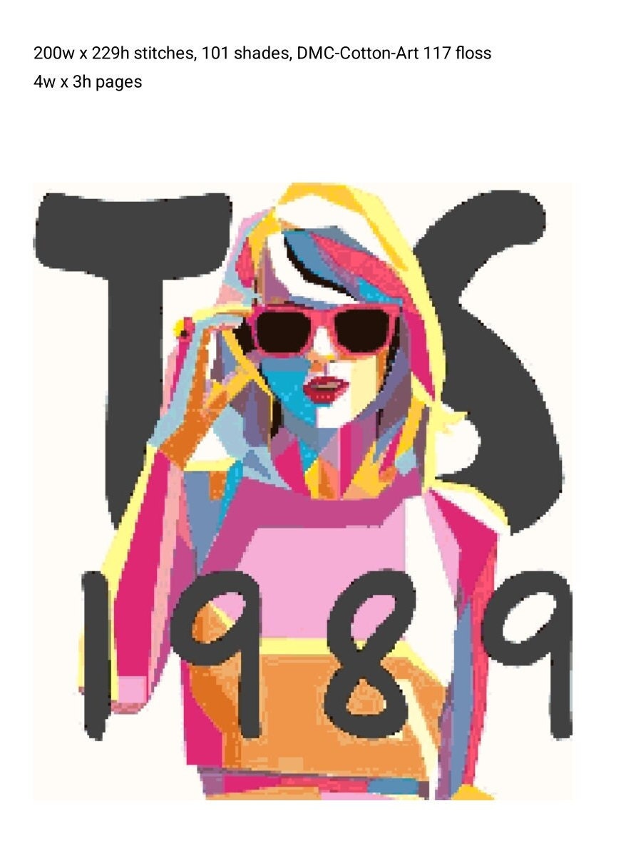 Taylor Swift Cross Stitch Pdf Pattern - Etsy