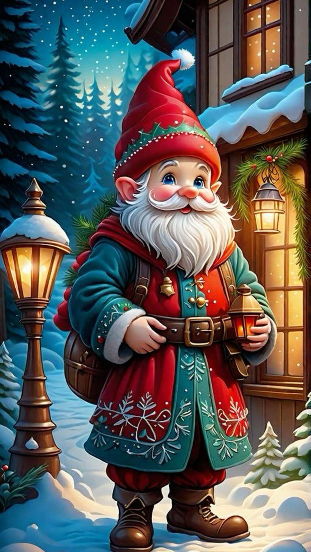 Christmas Santa Gnome Cross Stitch Pdf Pattern - Etsy