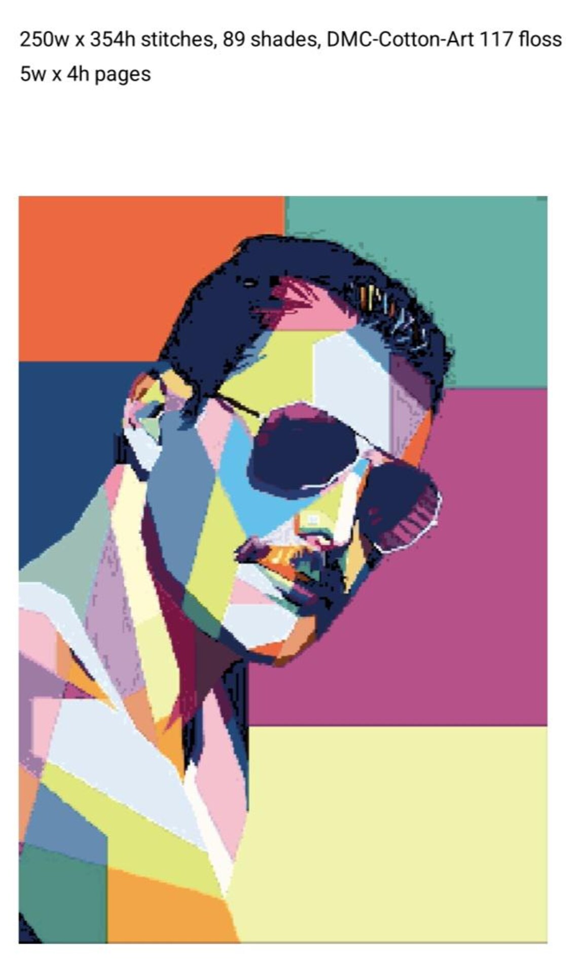 Freddie Mercury Cross Stitch Pdf Pattern - Etsy