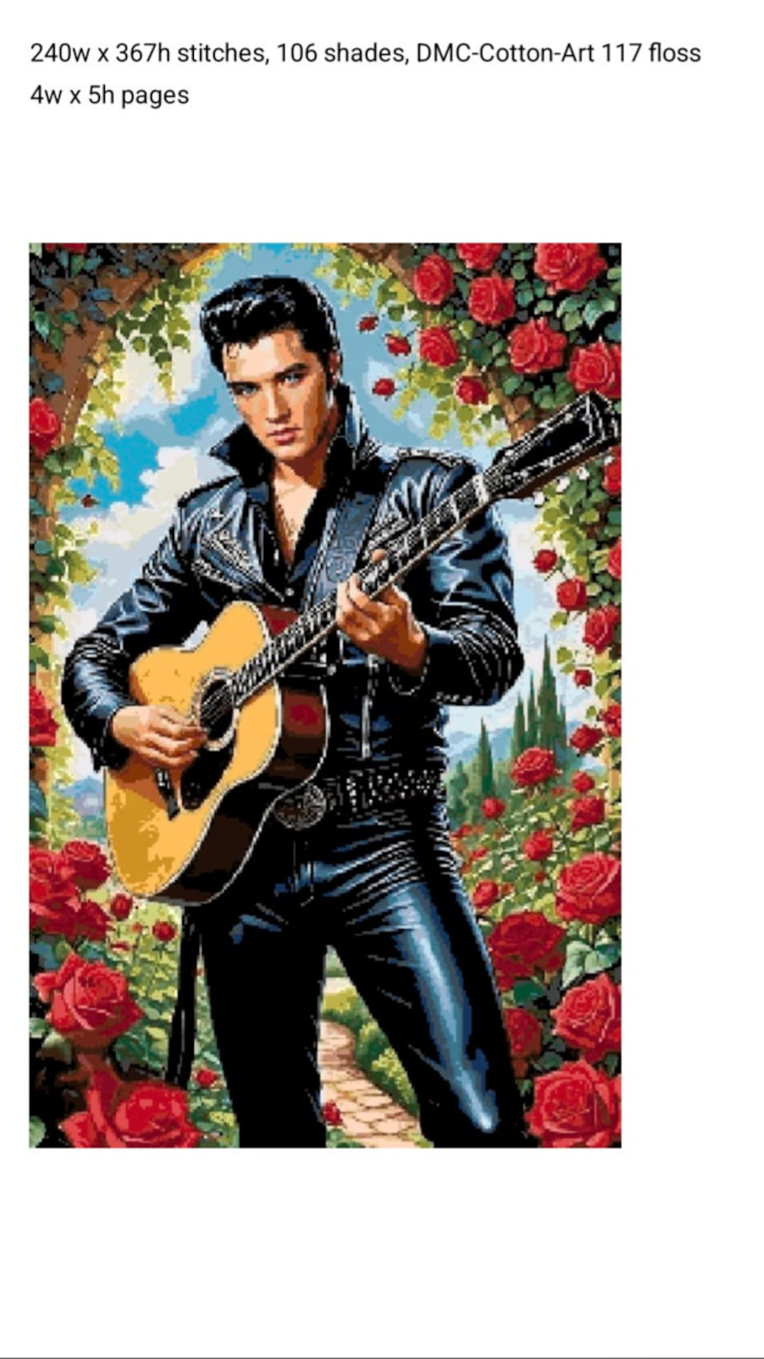 Elvis Presley Cross Stitch Pdf Pattern - Etsy UK