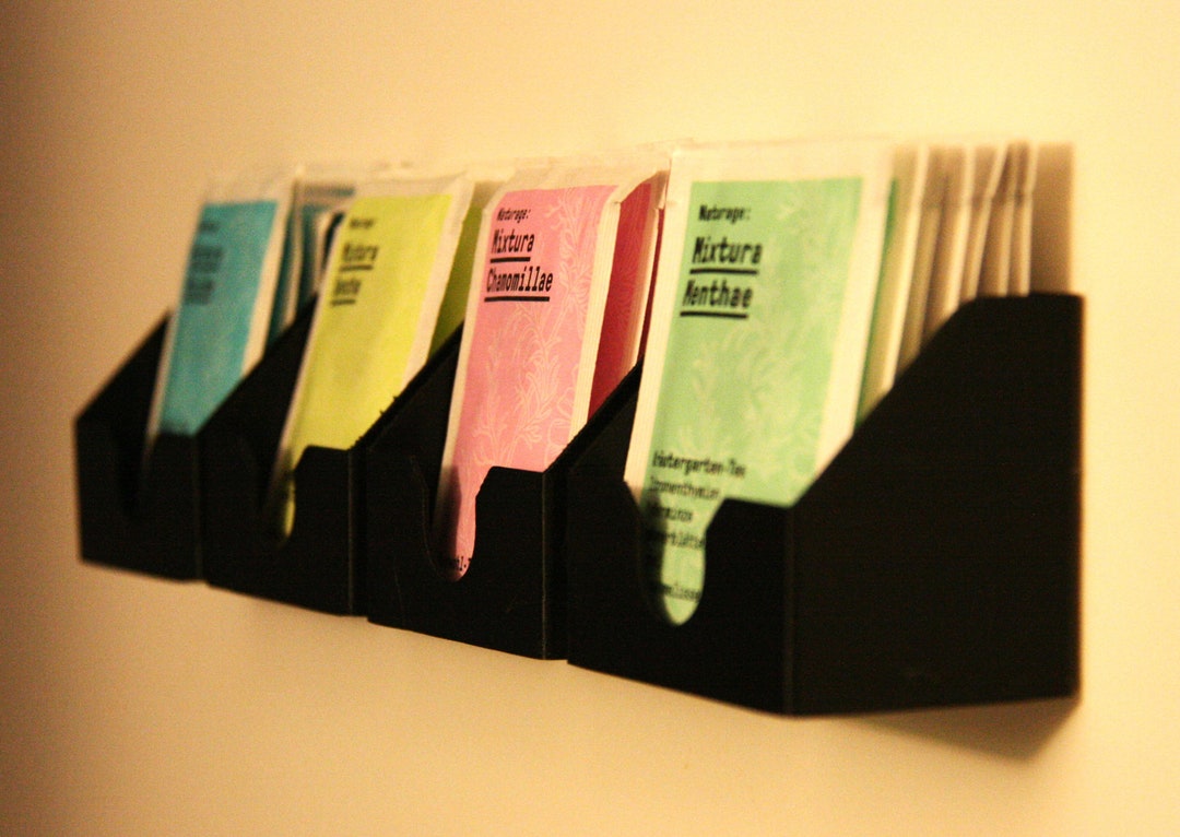 Tea Bag Dispenser - Tea Holder on Wall - Adhesive / Sticky - Bag Holder ...