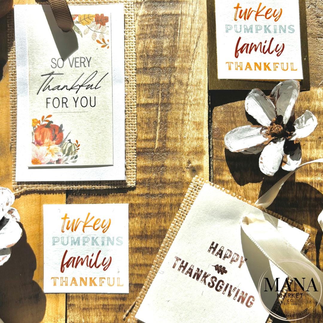 Fall Thankful Gift Tag Printable Happy Thanksgiving Place Card Tag ...