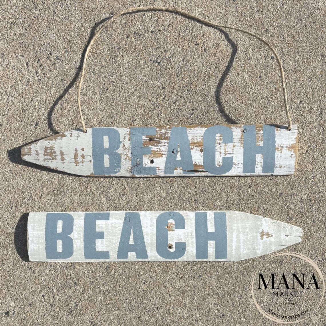 Beach Arrow Sign Rustic Beach House Decor Directional Beach Sign ...