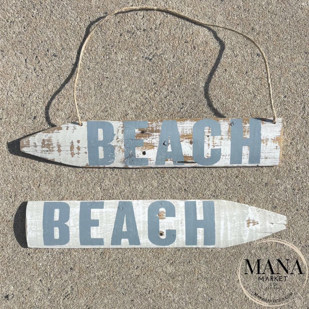 Beach Arrow Sign Rustic Beach House Decor Directional Beach Sign ...