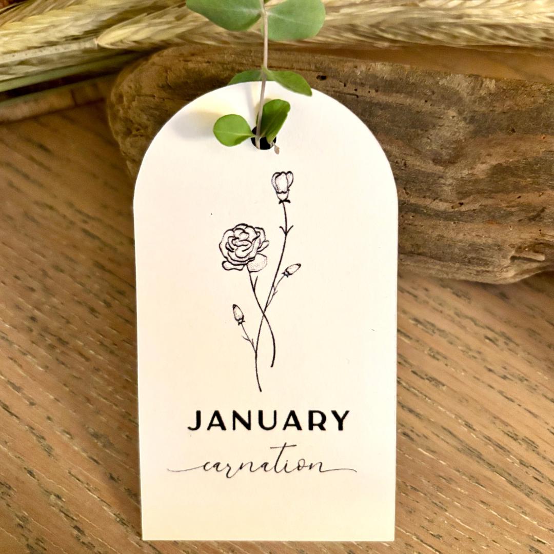 Birth Flower Tag for Gift Bag Flower Month Gift Tag Flower Tags for ...