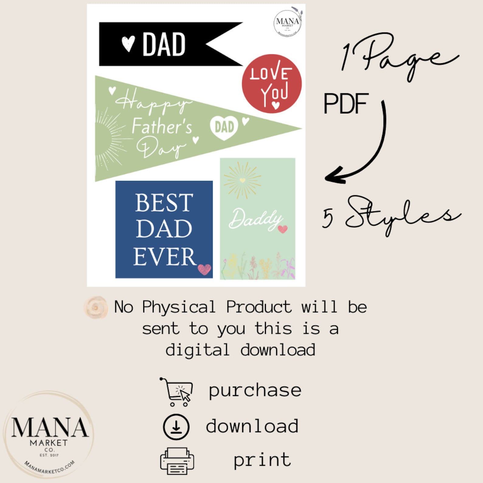 Printable Gift Tag | Happy Father’s Day Tag | Father’s Day Gifts ...