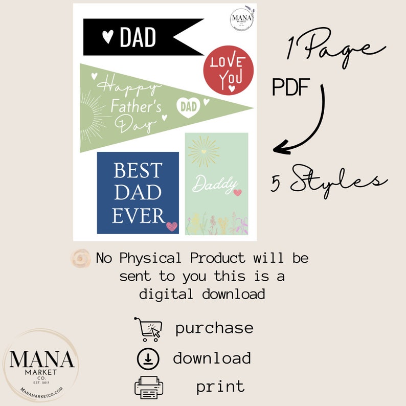 Printable Gift Tag | Happy Father’s Day Tag | Father’s Day Gifts ...