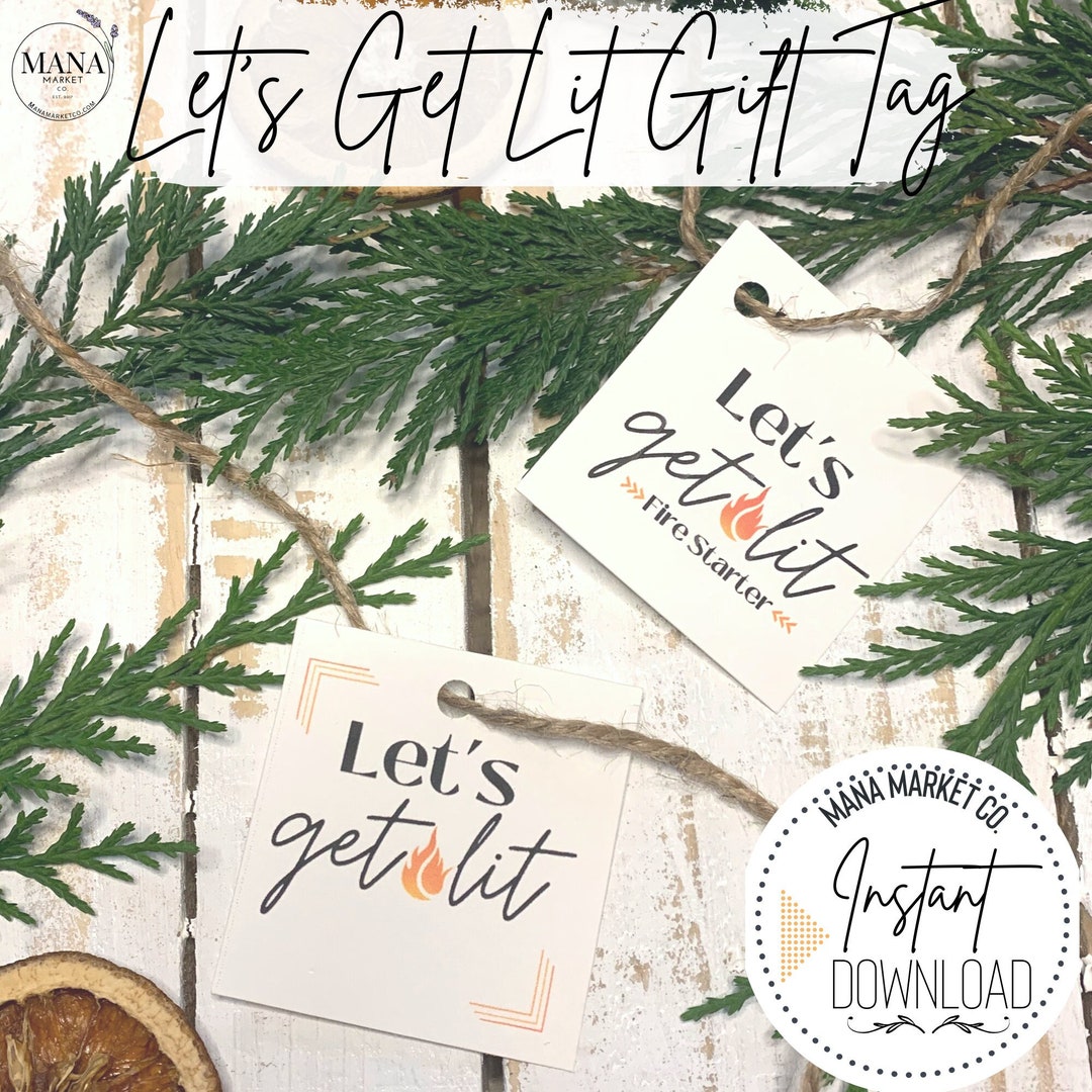 Let's Get Lit Backyard Bonfire Gift Tag Bonfire Favor - Etsy
