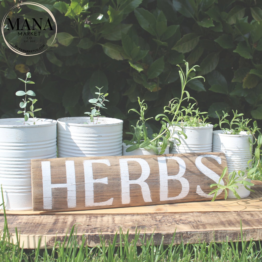 Herb Garden Sign Rustic Wood Herbs Sign for Garden Outdoor Garden Art ...