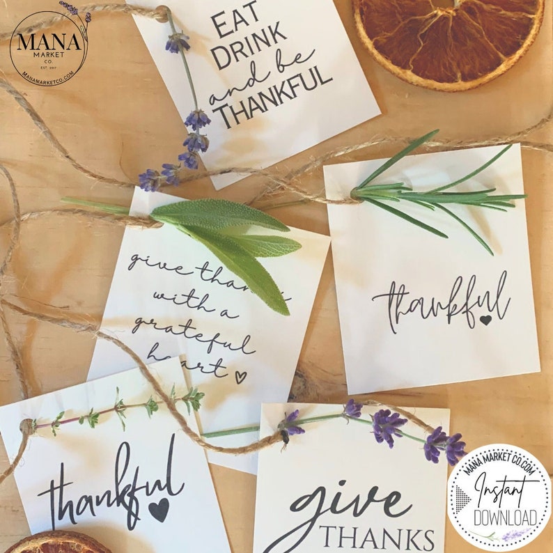 Give Thanks Napkin Tags , Thanksgiving Table Decor , Rustic Fall ...
