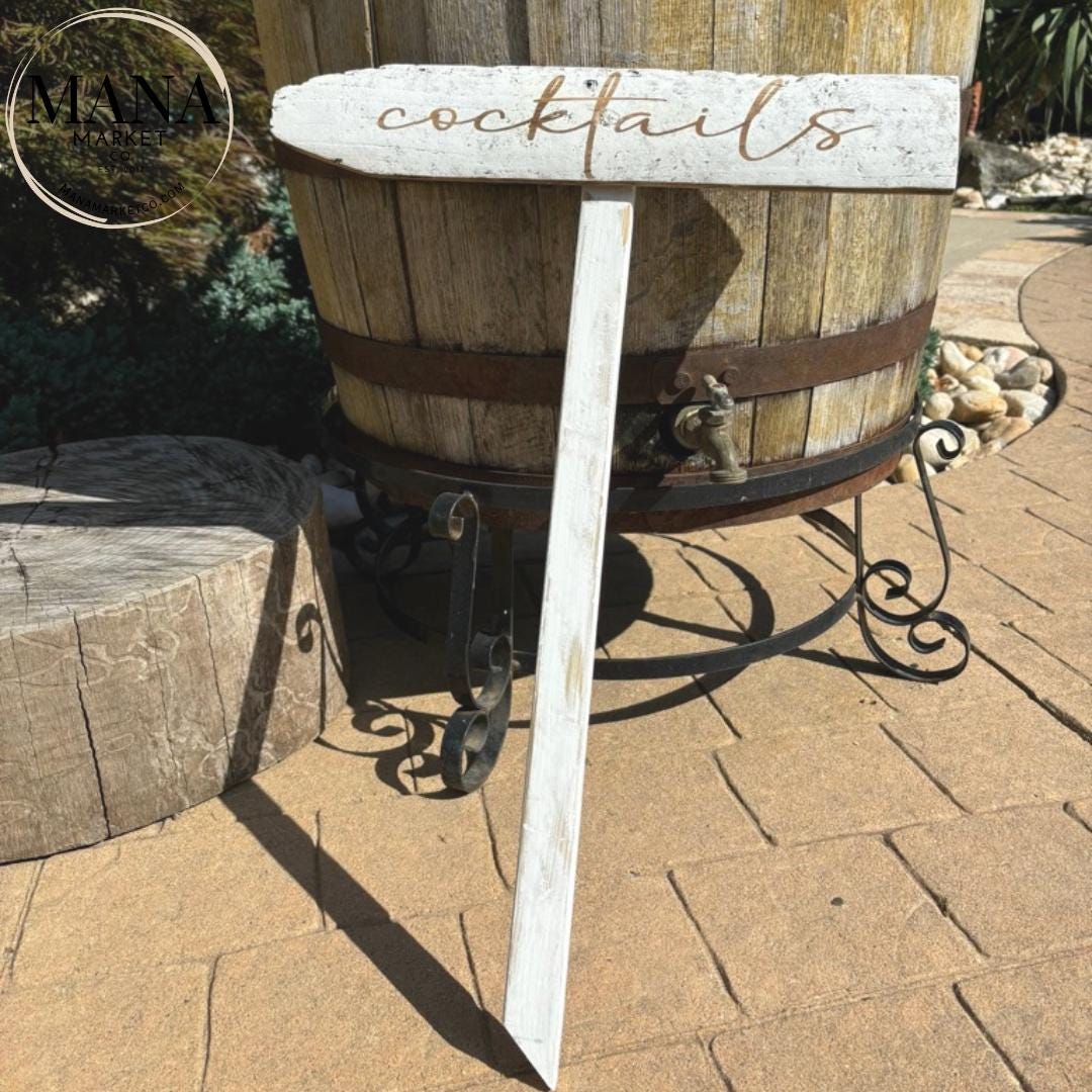 Cocktails Wood Yard Sign for Wedding Celebration Cocktail Wood Sign ...