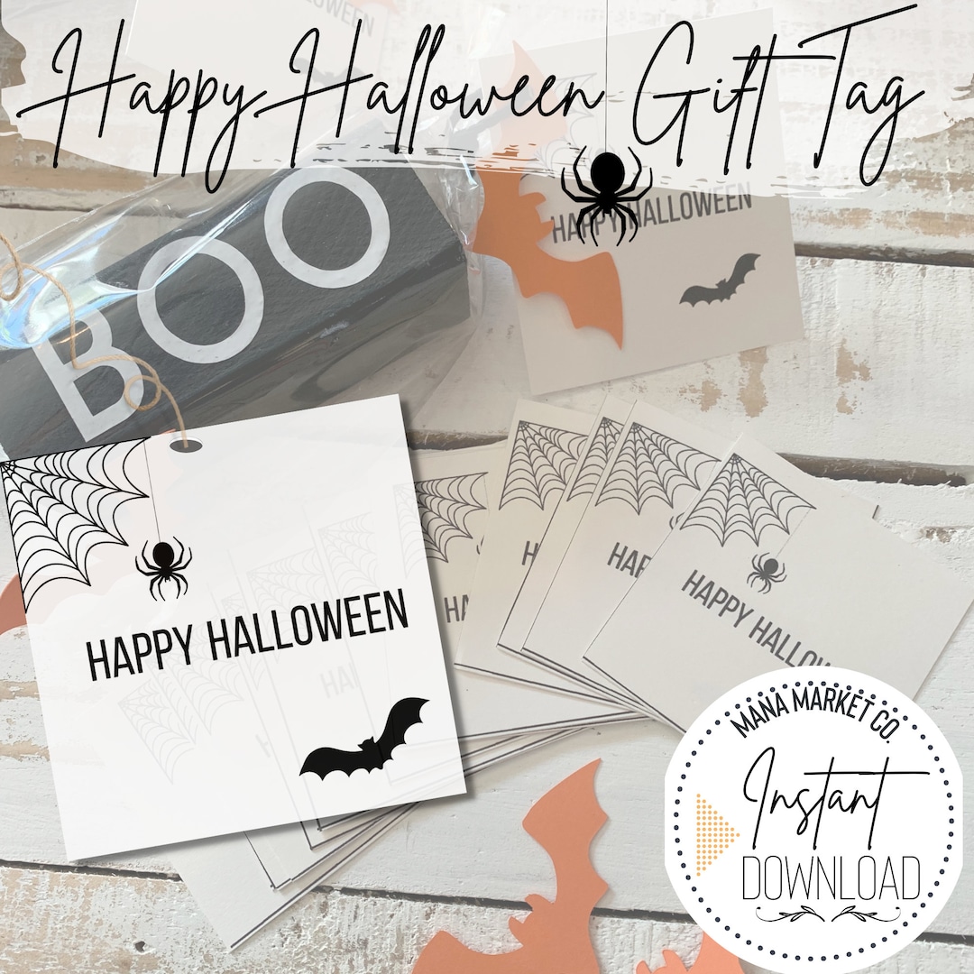 Halloween Gift Tag, Happy Halloween, Trick or Treat Tag, Halloween ...