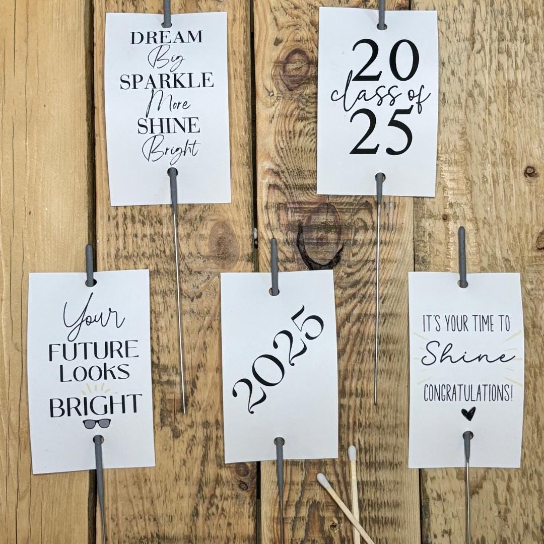 2025 Graduation Sparkler Tag Bundle Graduation Tags for Sparklers ...