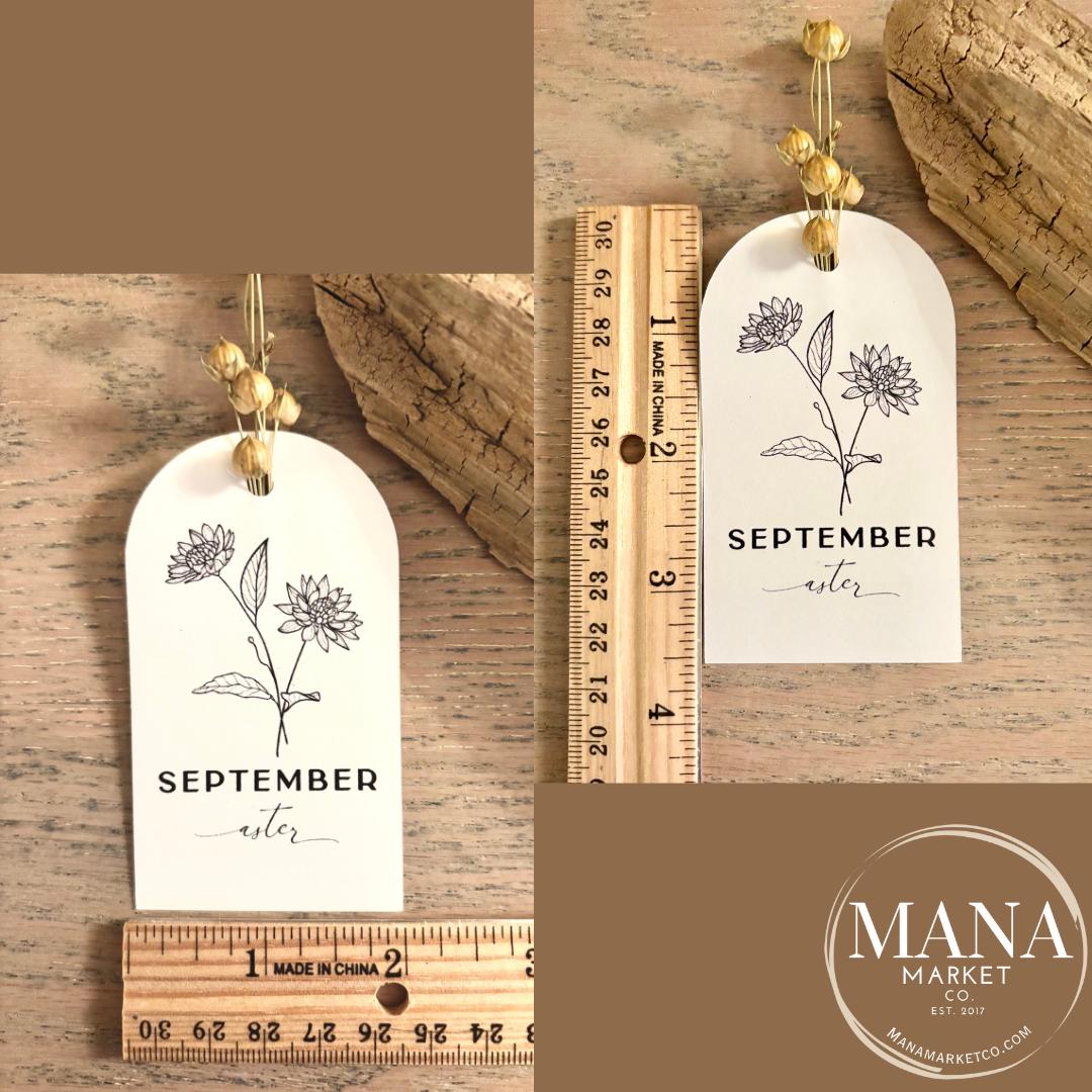 Birth Flower Tag for Gift Bag Flower Month Gift Tag Flower Tags for ...
